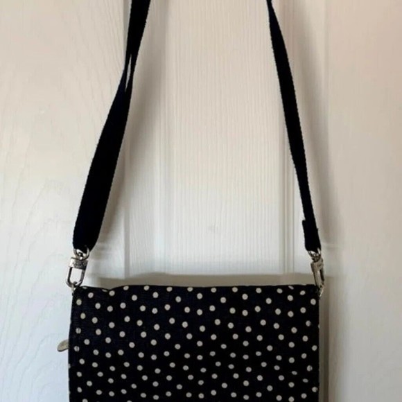 thirty-one | Bags | Thirty One Double Up Crossbody Navy Blue Polka Dot ...